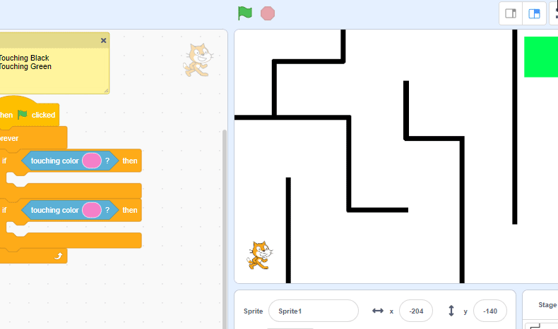 Scratch Beginner Maze → Step 3 Selecting Colors Brainstorm Stem Education